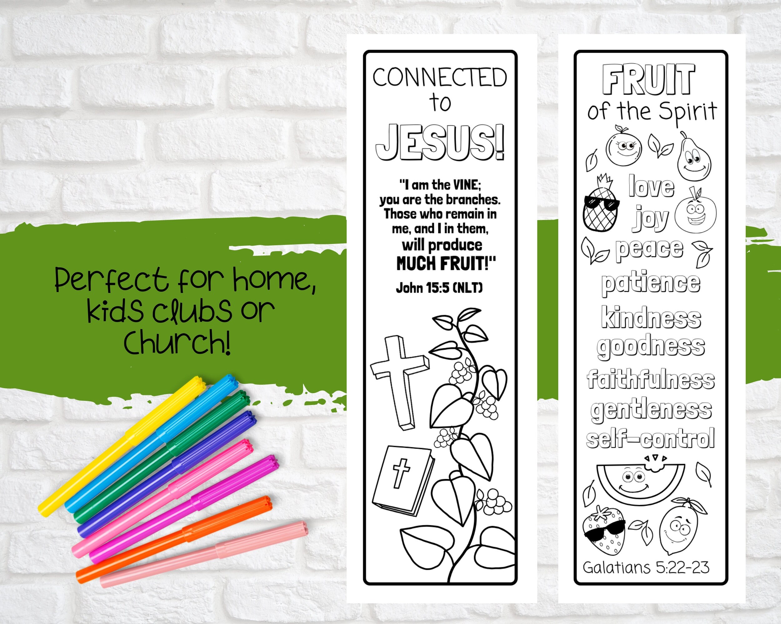 Fruit of the Spirit Printable Coloring Bookmarks, Galatians 5, Sunday ...