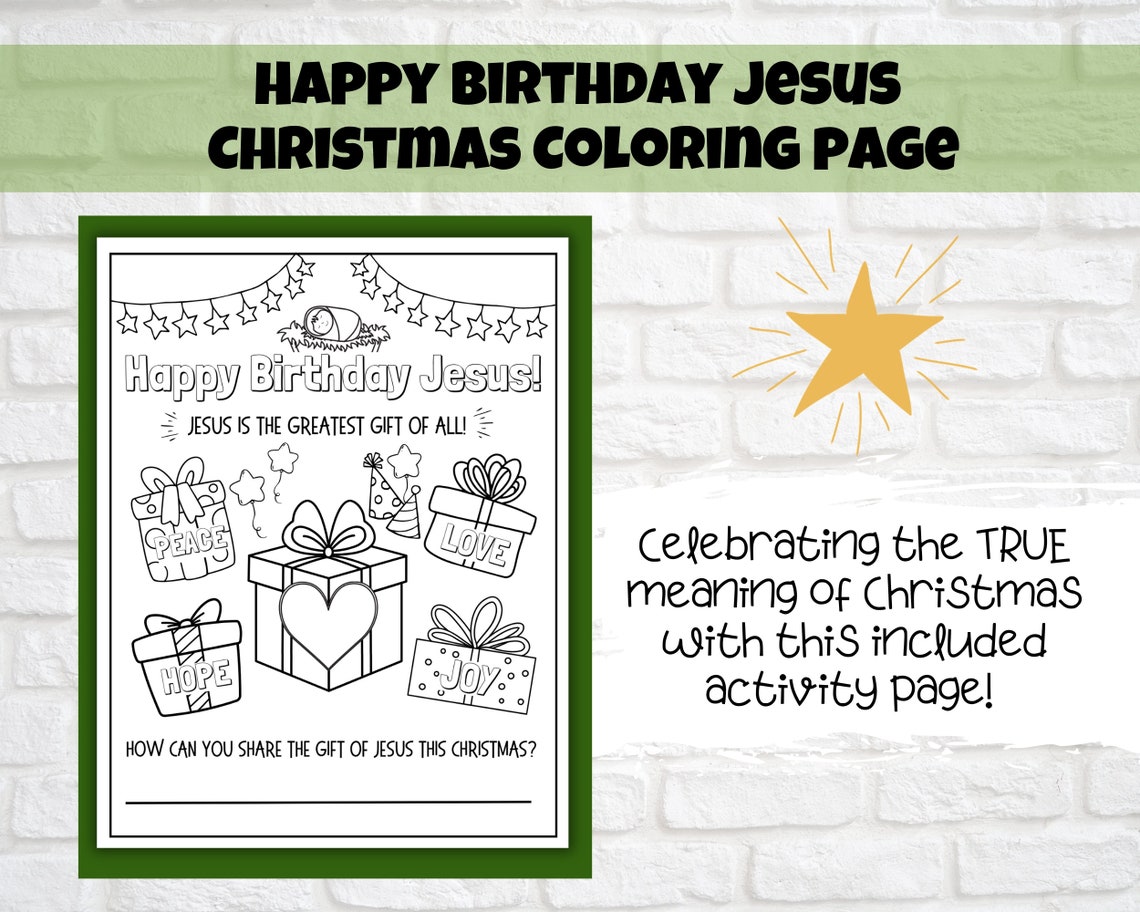 Kids Printable Happy Birthday Jesus Christmas Spinner Color Wheel ...