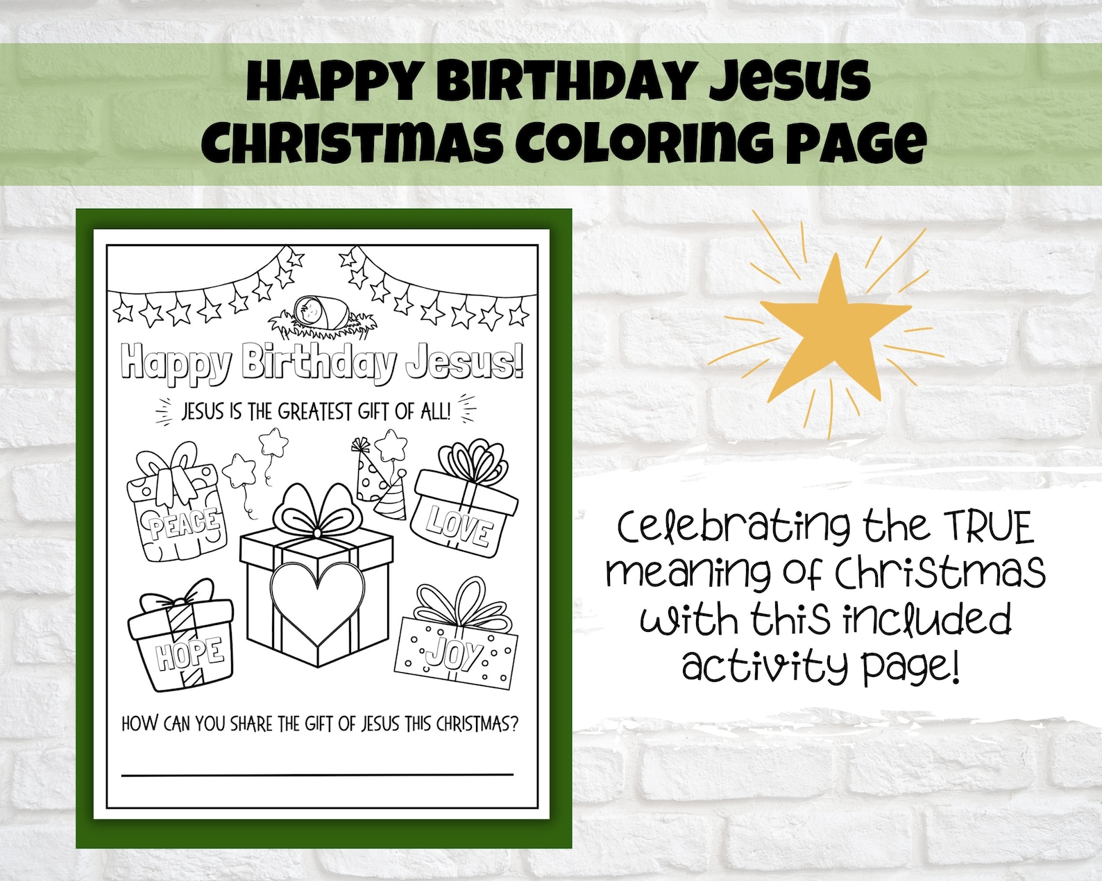 Kids Printable Happy Birthday Jesus Christmas Spinner Color Wheel ...