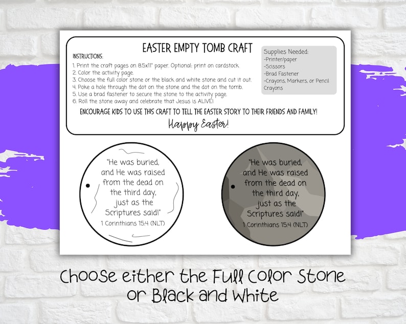 Easter Empty Tomb Craft, Sunday School Activity, Kids Church, Holy Week ...