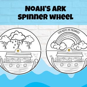 Noah's Ark Spinner Color Wheel, Sunday School Activity, Printable Kids ...