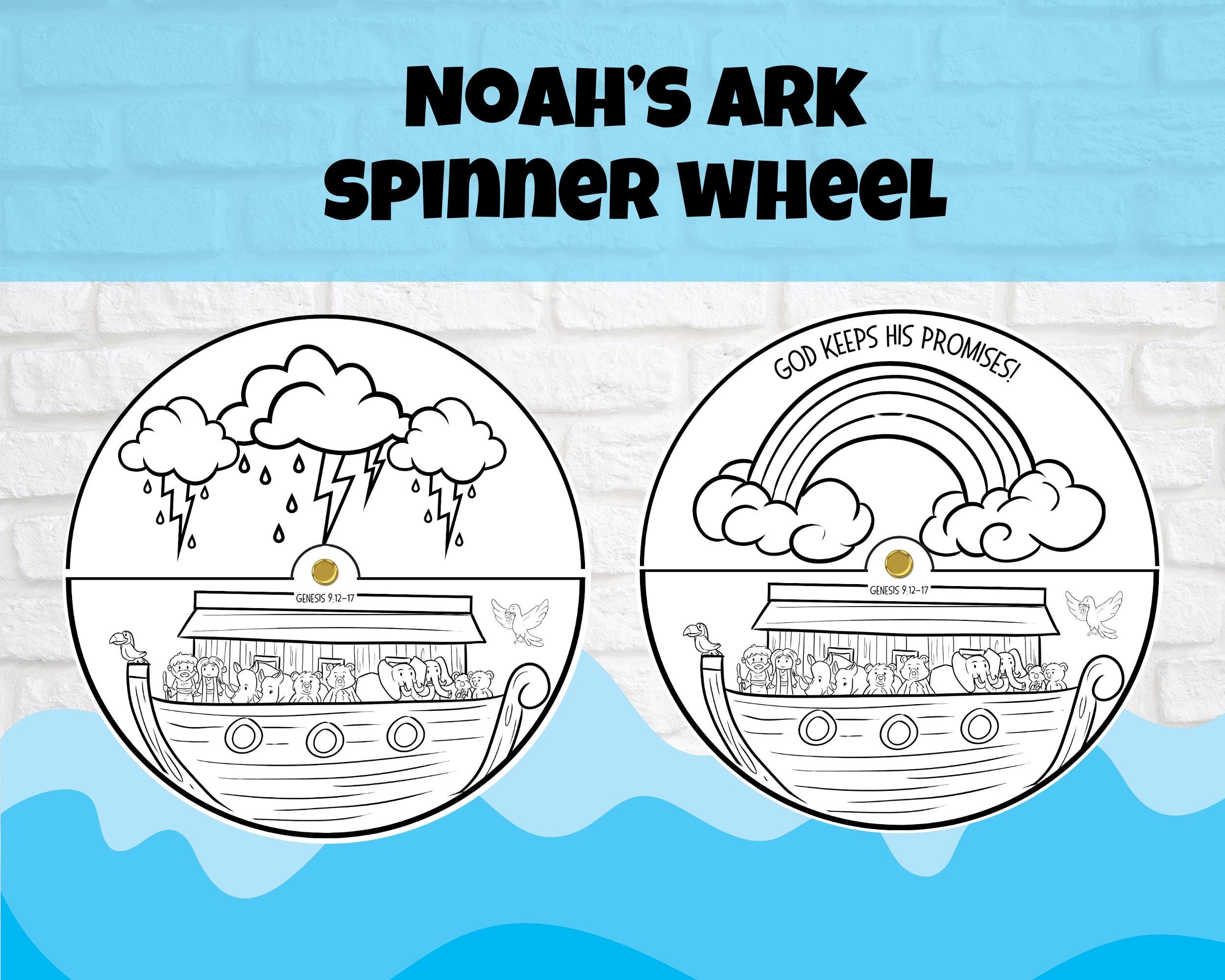 Noah's Ark Spinner Color Wheel, Sunday School Activity, Printable Kids ...