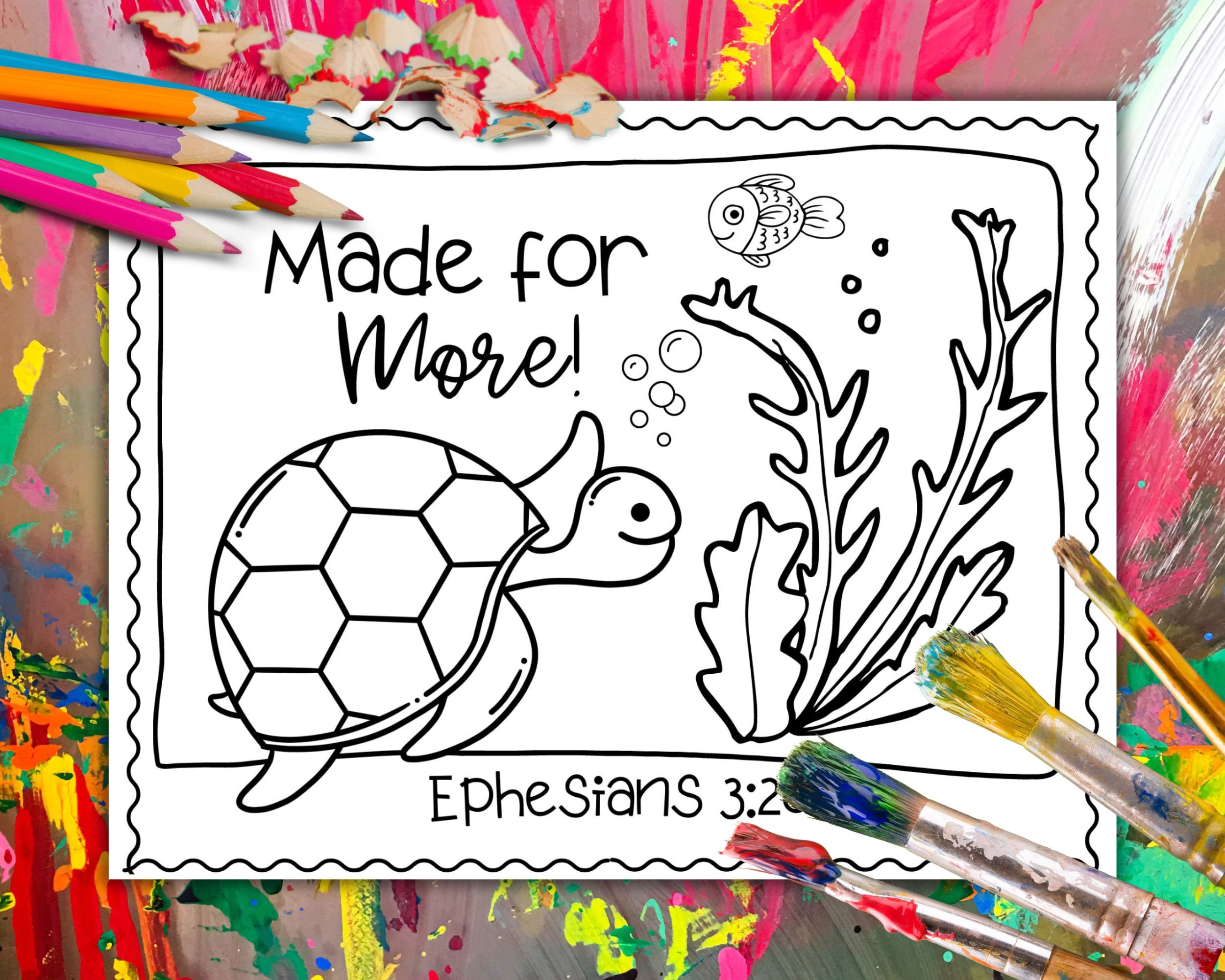 Under the Sea Kids Bible Verse Printable Colouring Pages, Ocean Themed ...
