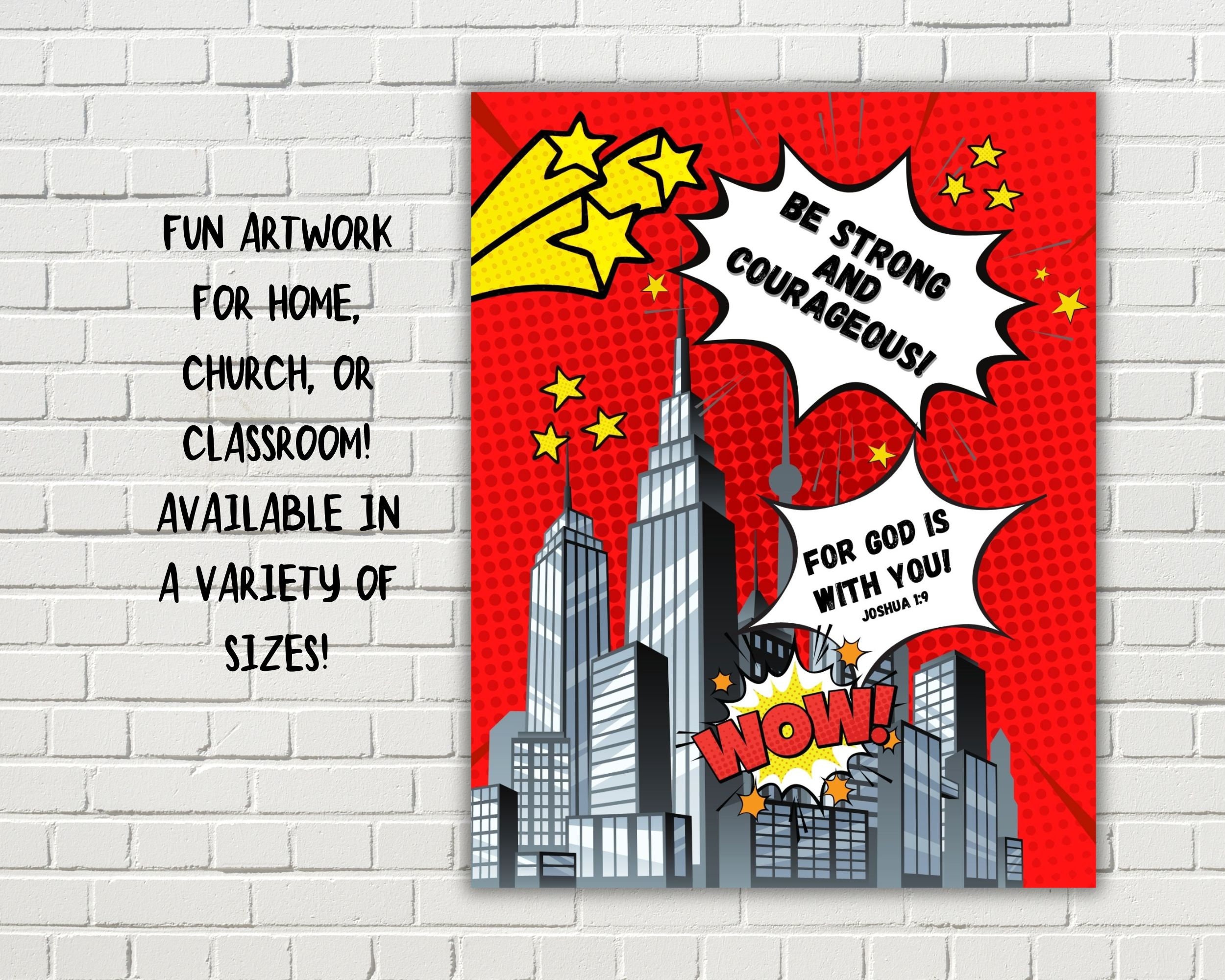 Superhero Bible Verse Wall Art Printable Scripture Poster - Etsy