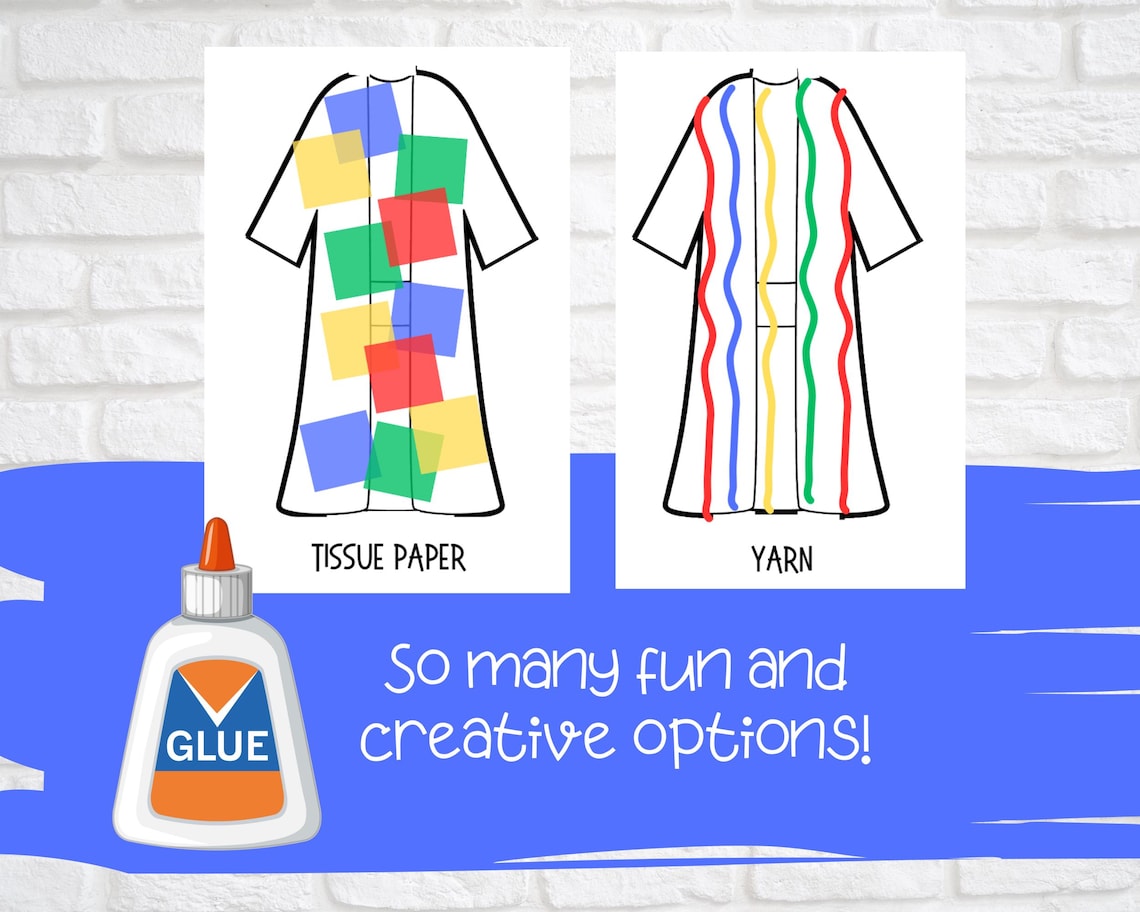 Joseph's Colorful Coat Craft, Sunday School Activity, Kids Church Craft ...