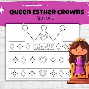 Queen Esther Crown Crafts, Sunday School Activity, Kids Church, Esther ...