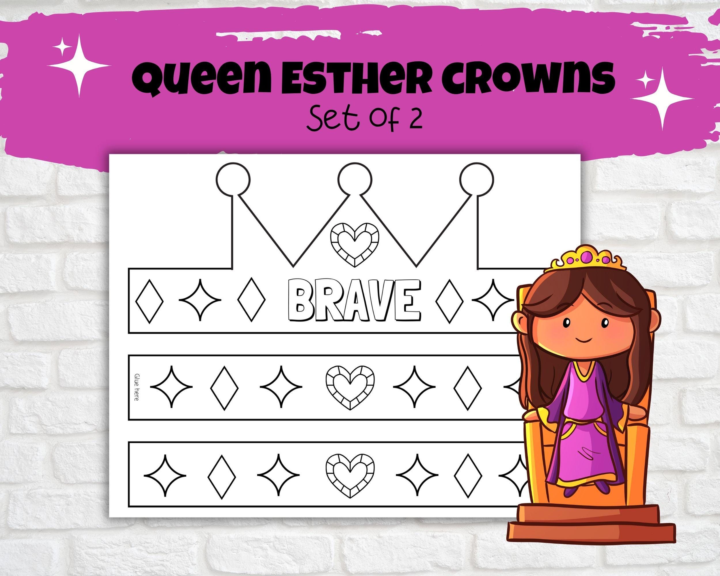 Queen Esther Crown Crafts, Sunday School Activity, Kids Church, Esther Story Bible Verse ...