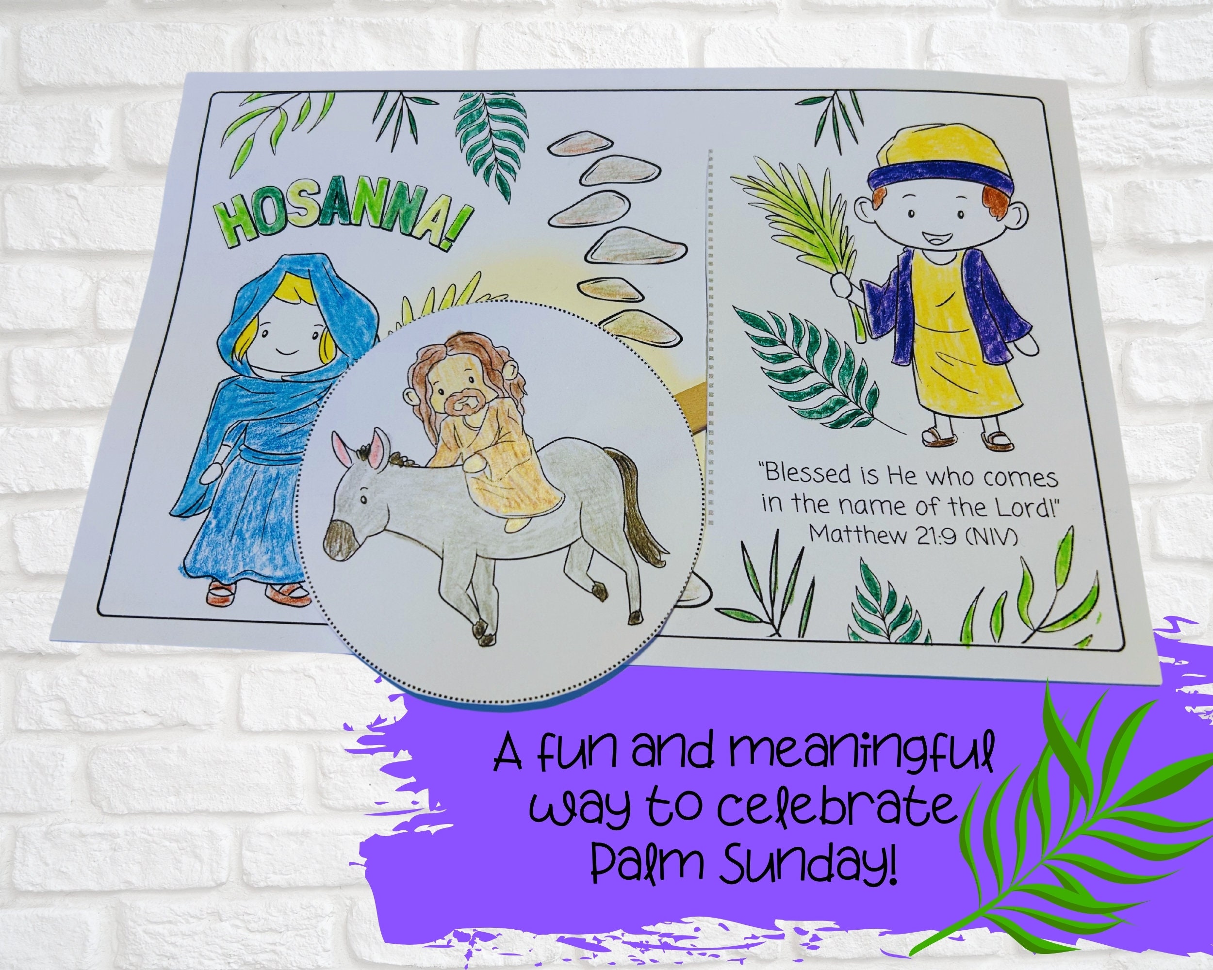 Kids Palm Sunday Craft, Sunday School Activity, Kids Church, Holy Week ...