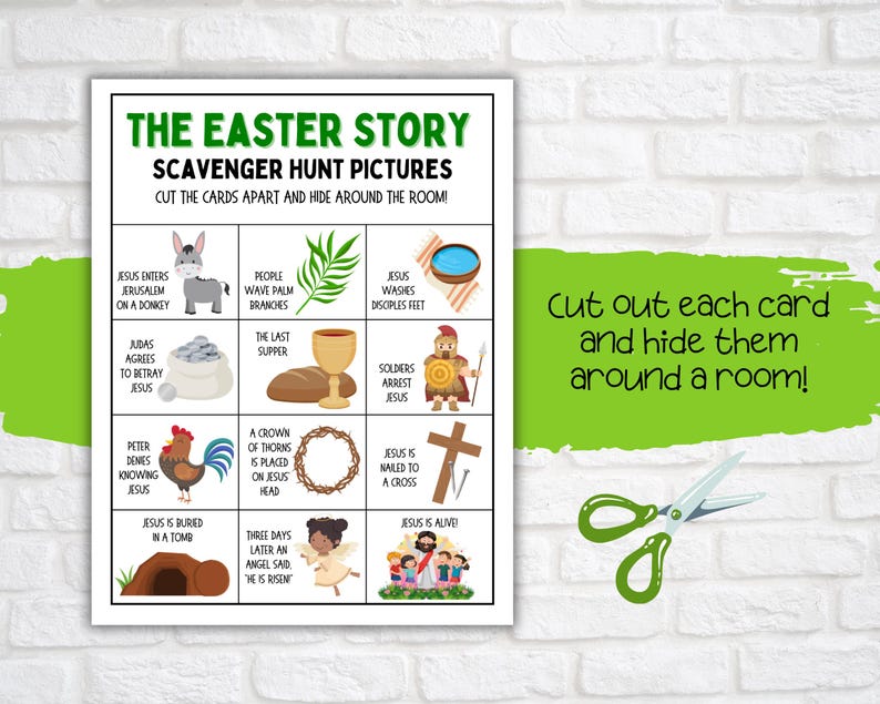 Easter Story Scavenger Hunt, Sunday School Activity, Kids Church, Holy ...