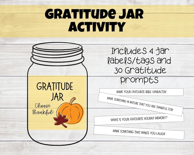 Thanksgiving/fall Gratitude Jar Kids Activity, 30 Faith-filled ...