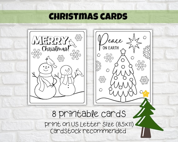 How To Make Printable Christmas Cards For Kids To Color Fingerprint