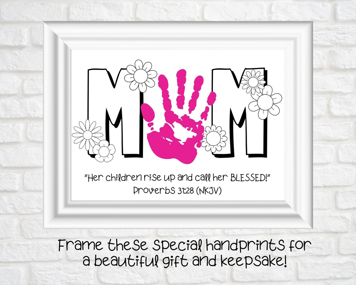 Mother's Day Bible Verse Handprint Bundle, Printable Mother's Day Craft ...