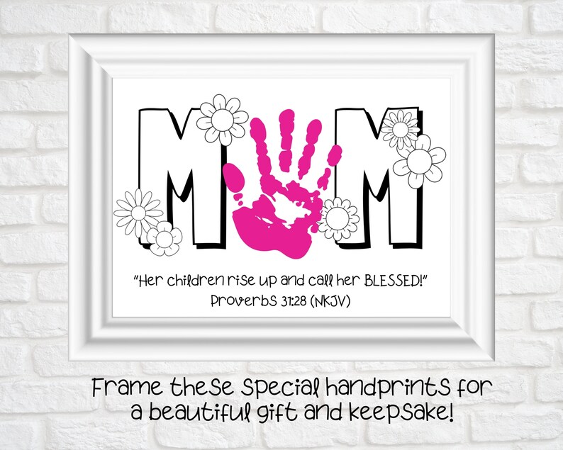Mother's Day Bible Verse Handprint Bundle, Printable Mother's Day Craft ...