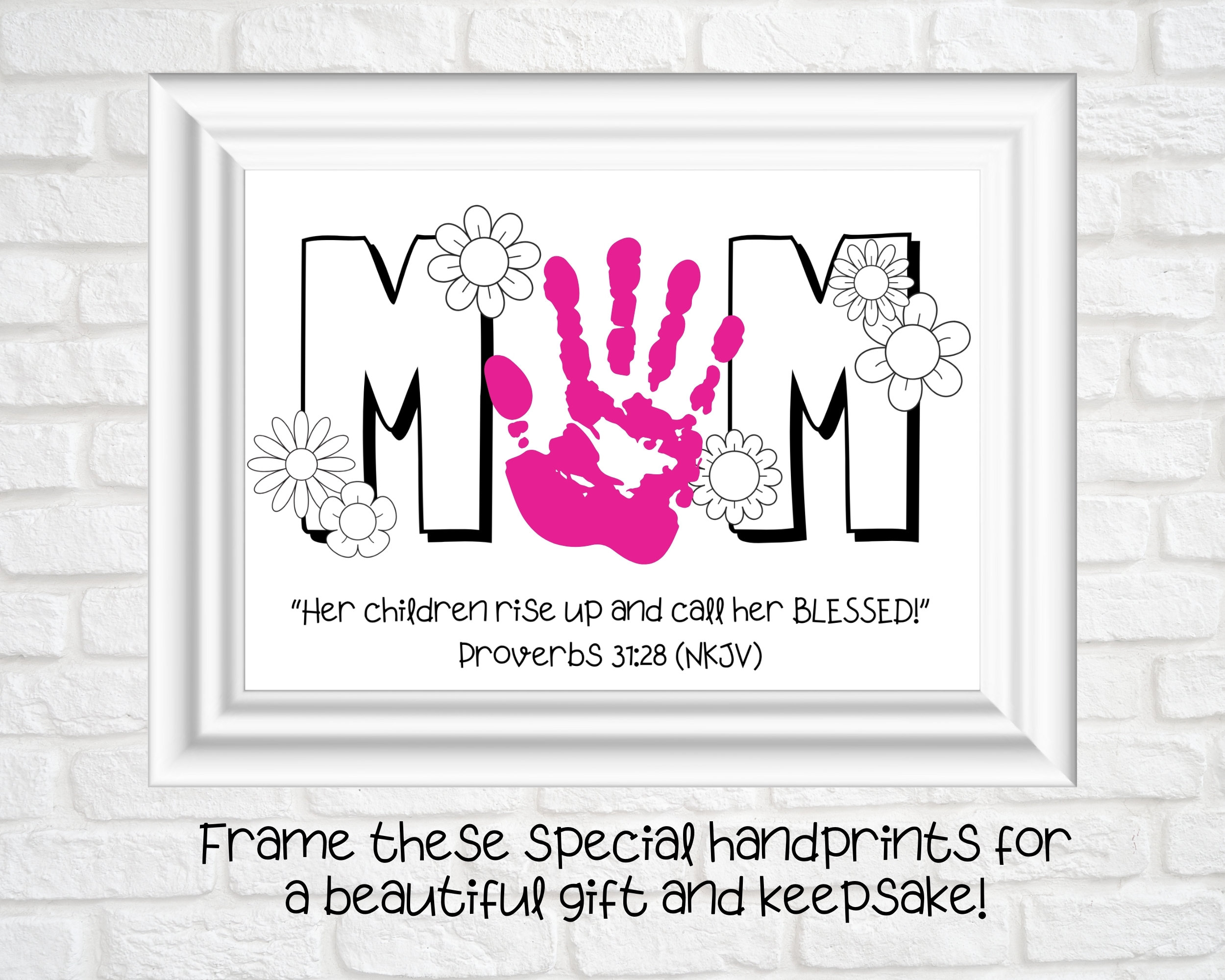 Mother's Day Bible Verse Handprint Bundle, Printable Mother's Day Craft ...