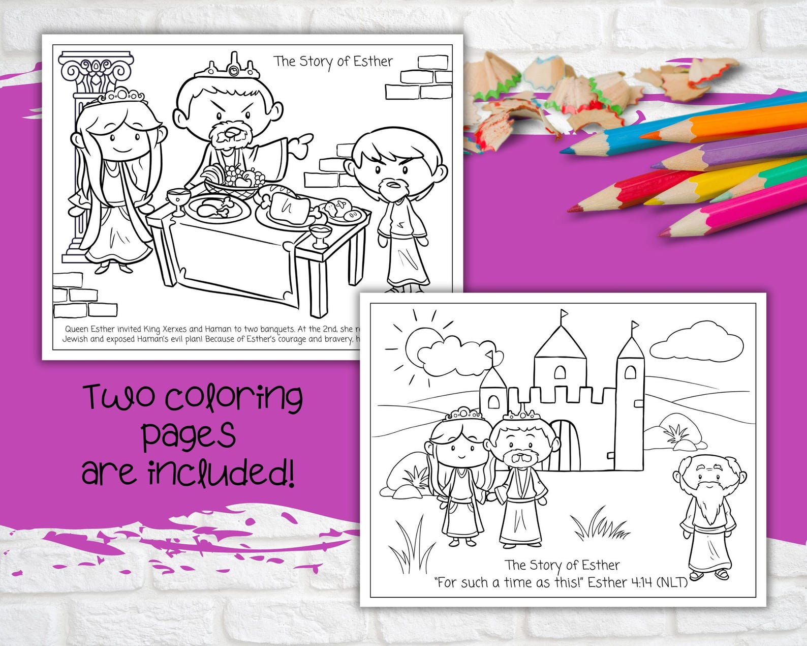 Queen Esther Story Strips, Sunday School Activity, Kids Church Craft ...