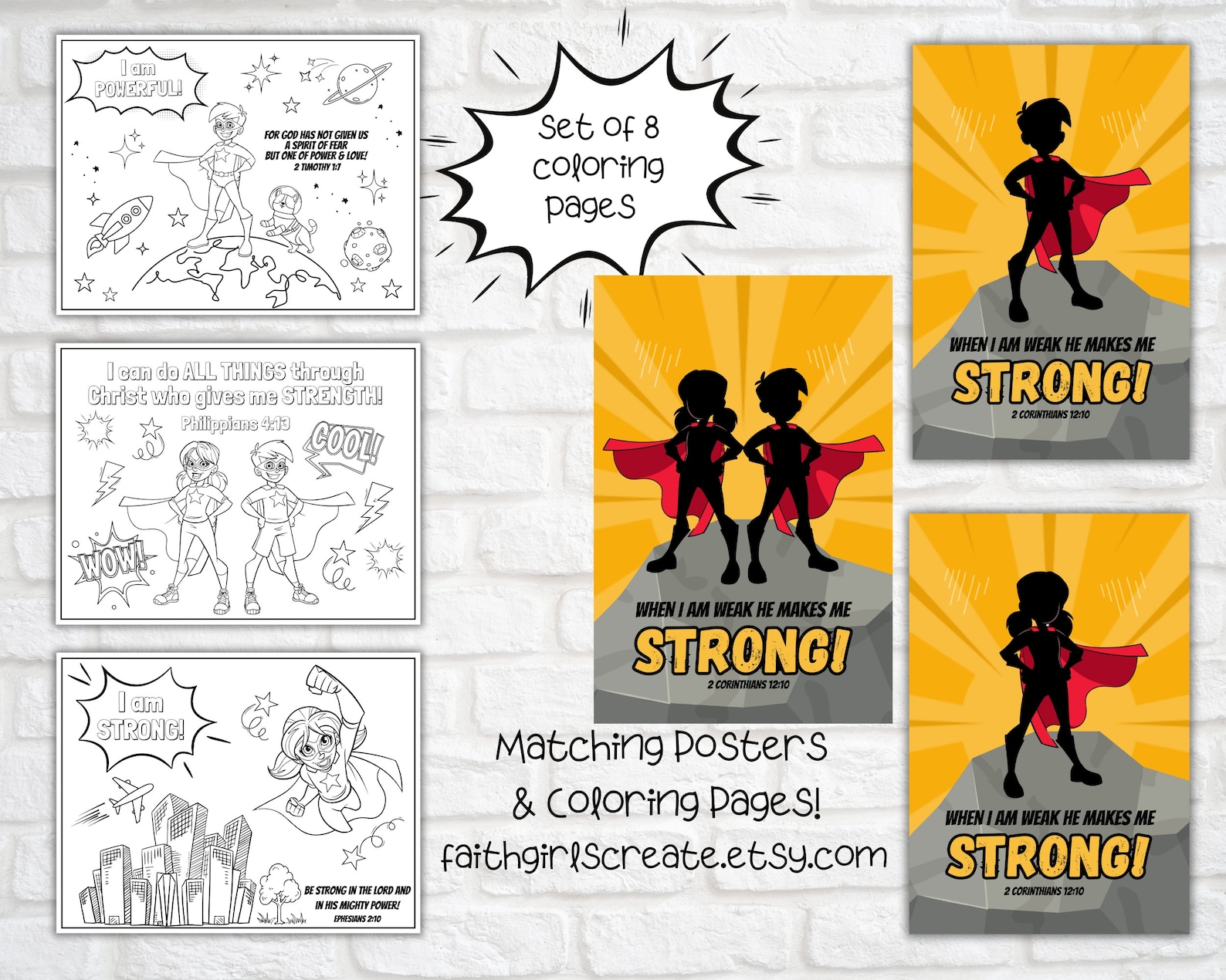 Superhero Bible Verse Wall Art, Printable Scripture Poster, I Can Do ...
