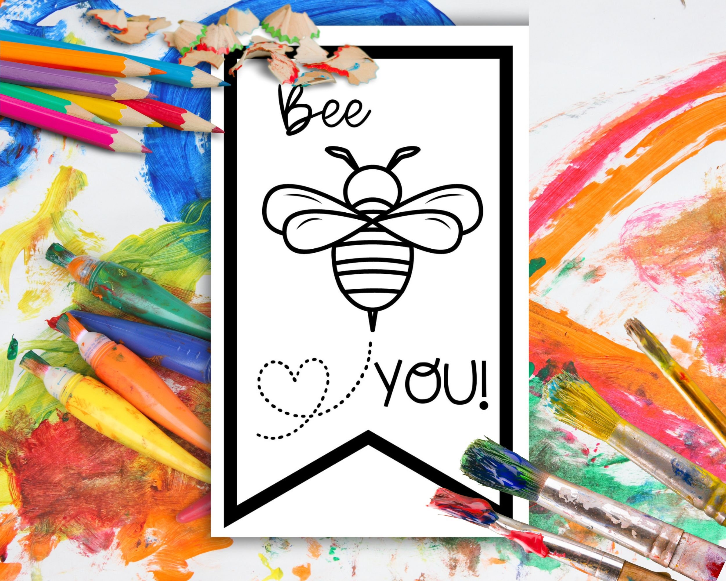 Bee Banner Colouring, Kids Colouring, Positive Affirmation for Kids ...