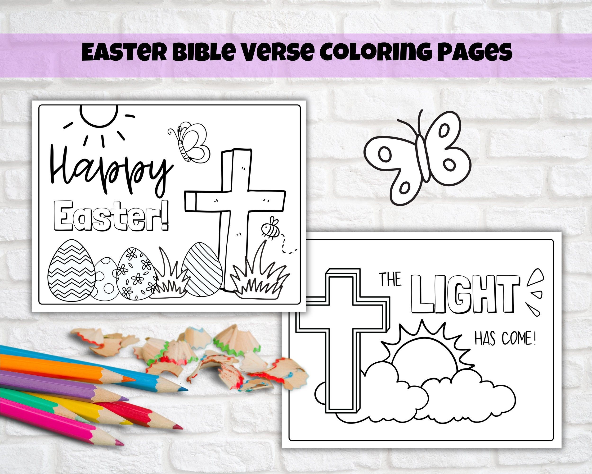 Easter Themed Bible Verse Colouring Pages, Printable Scripture ...