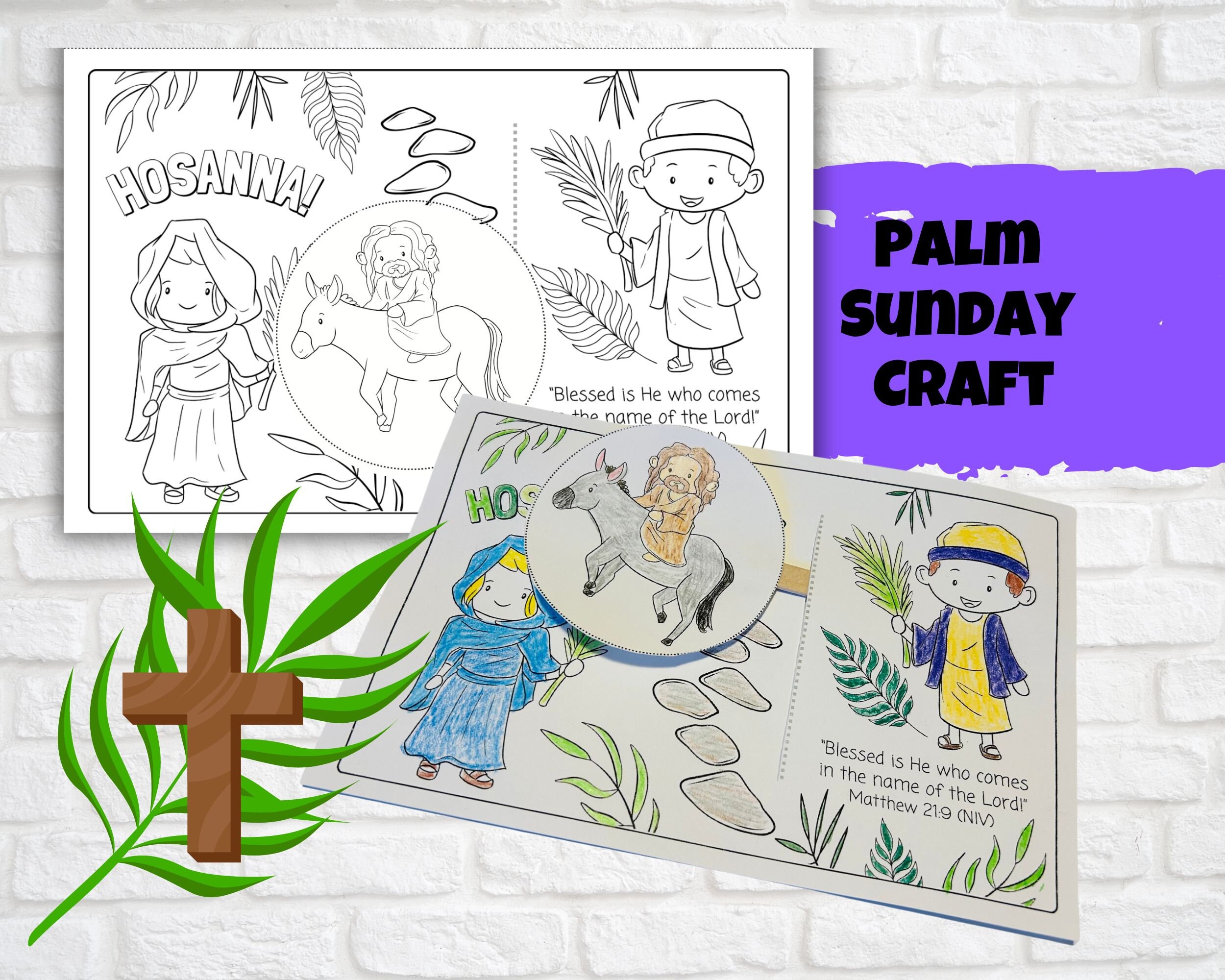 Kids Palm Sunday Craft, Sunday School Activity, Kids Church, Holy Week ...