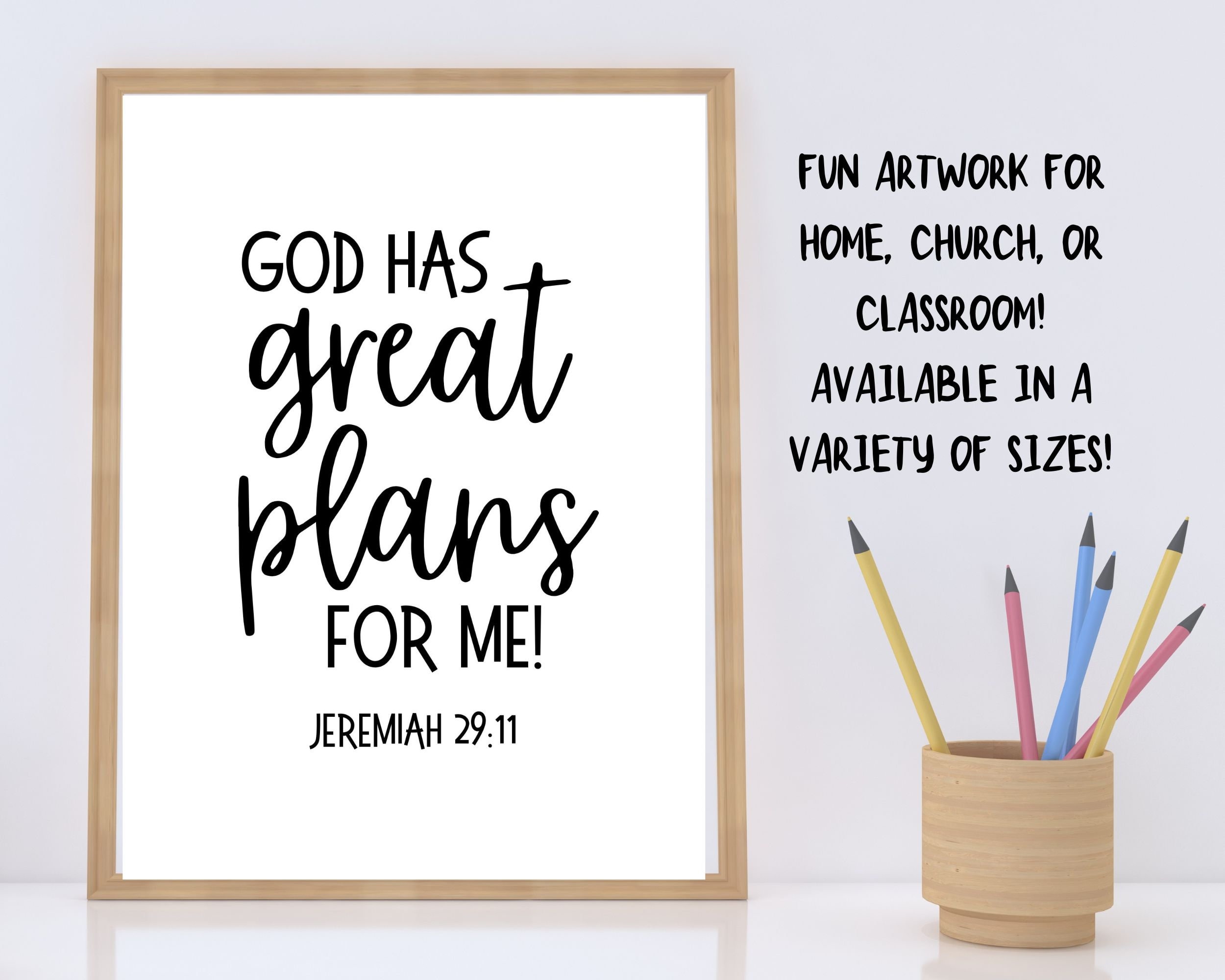 God Has Great Plans for Me, Printable Bible Wall Art, Affirmation Art ...