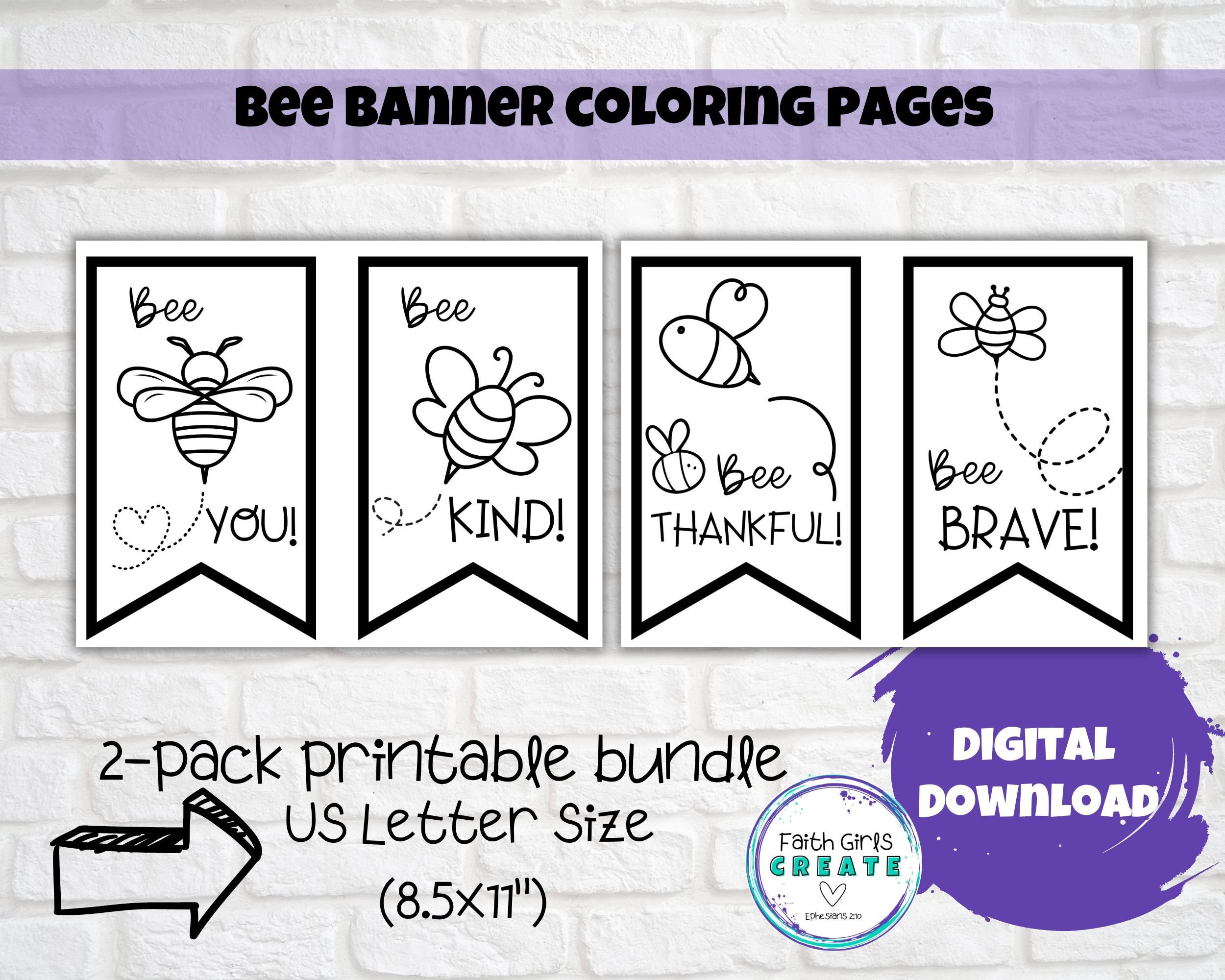 Bee Banner Colouring, Kids Colouring, Positive Affirmation for Kids ...