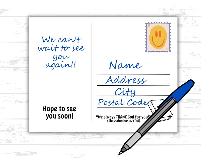 Critter Printable "missed You" Cards, Set of 8 Full Color Postcards ...