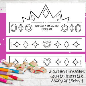 Queen Esther Crown Crafts, Sunday School Activity, Kids Church, Esther ...