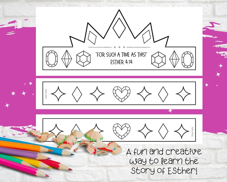 Queen Esther Crown Crafts, Sunday School Activity, Kids Church, Esther ...