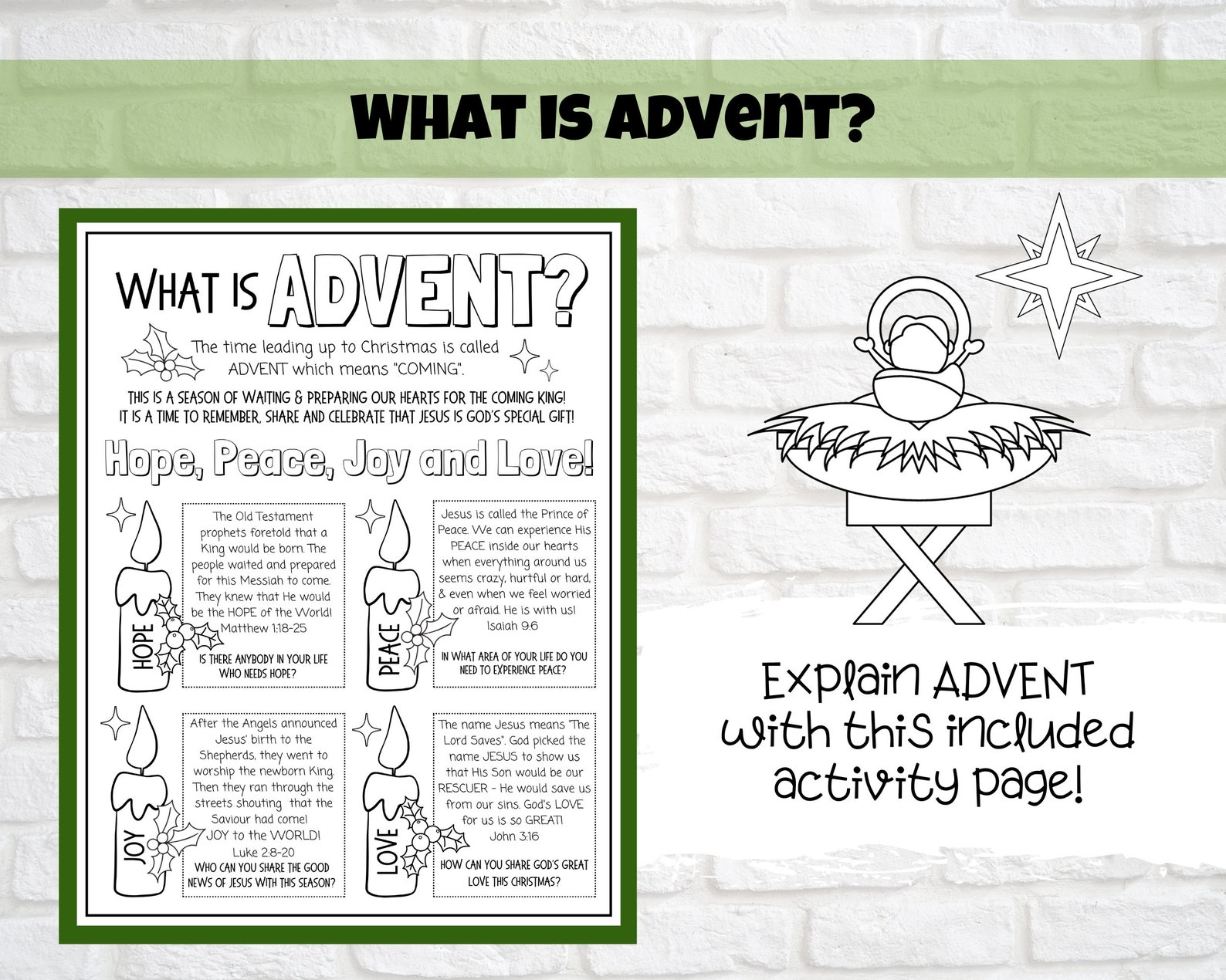 Kids Printable Advent Spinner Color Wheel, Nativity Sunday School ...