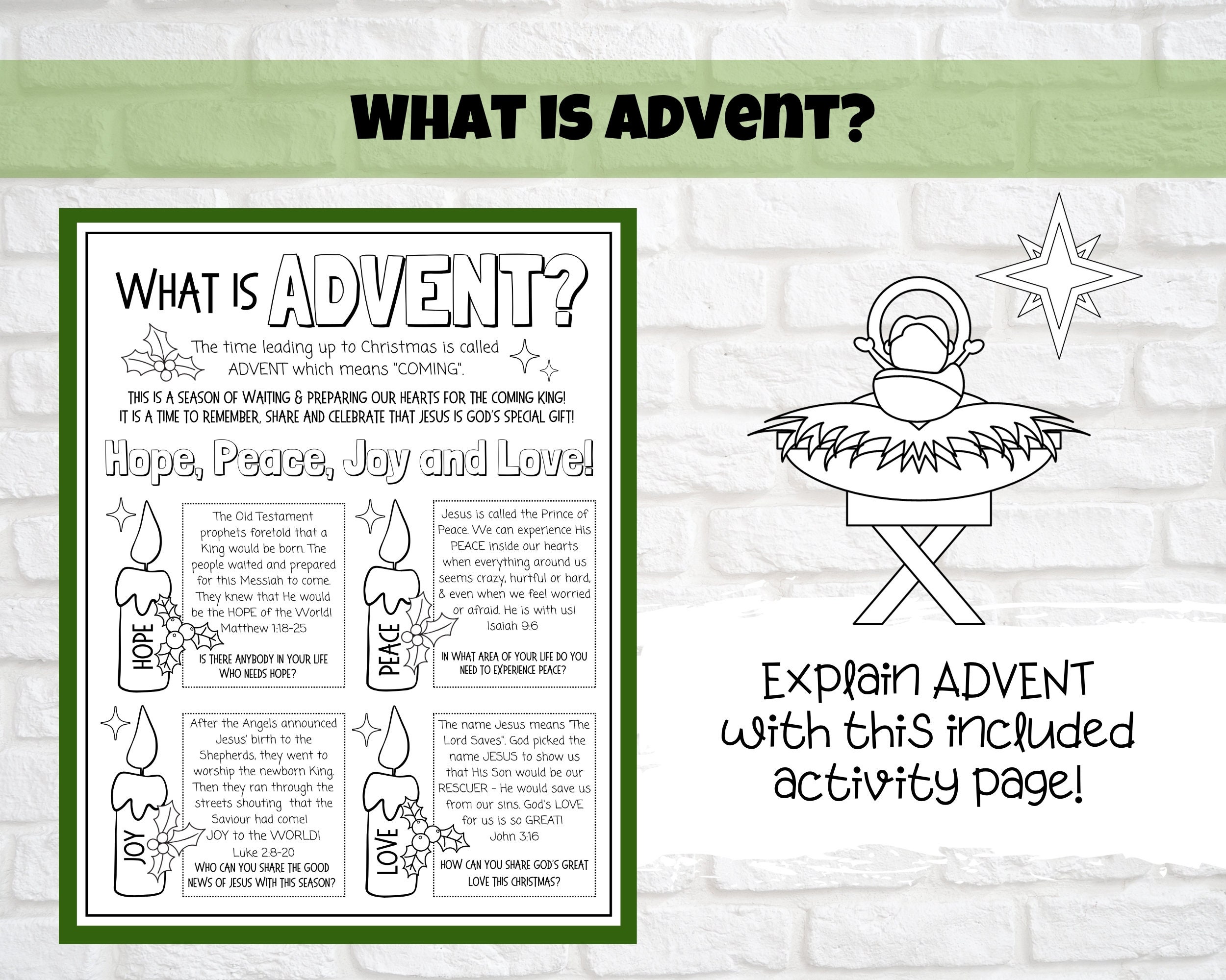 Kids Printable Advent Spinner Color Wheel, Nativity Sunday School ...