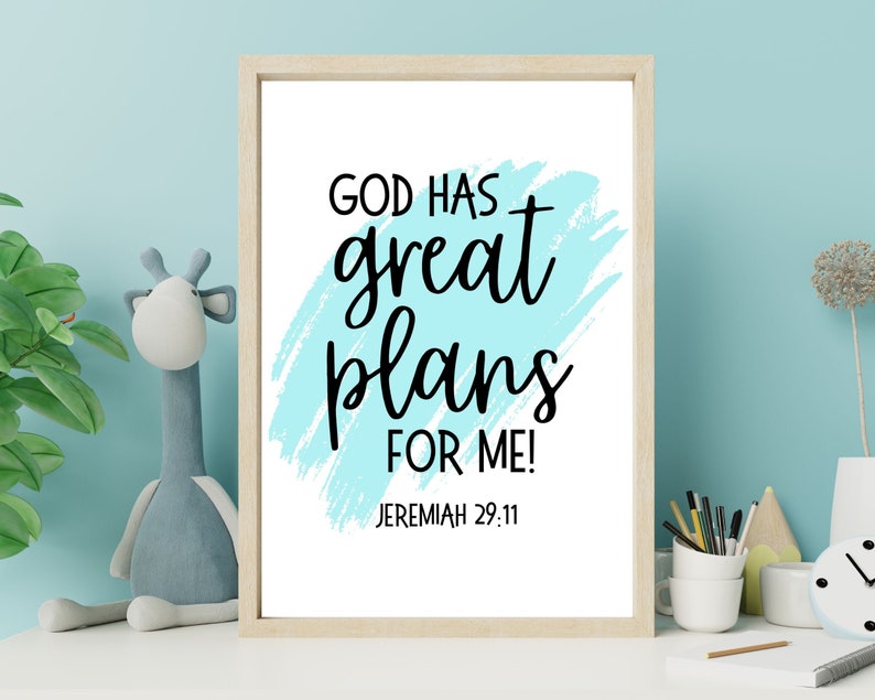 God Has Great Plans for Me, Printable Bible Wall Art, Affirmation Art ...