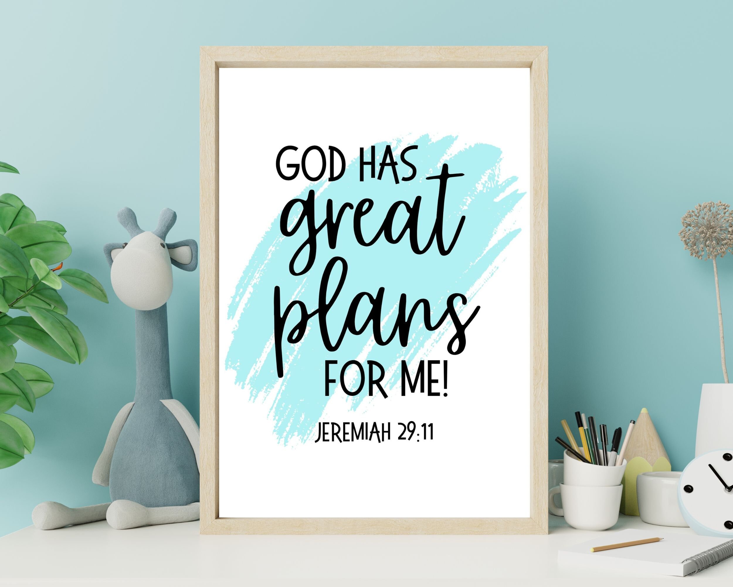 God Has Great Plans for Me, Printable Bible Wall Art, Affirmation Art ...