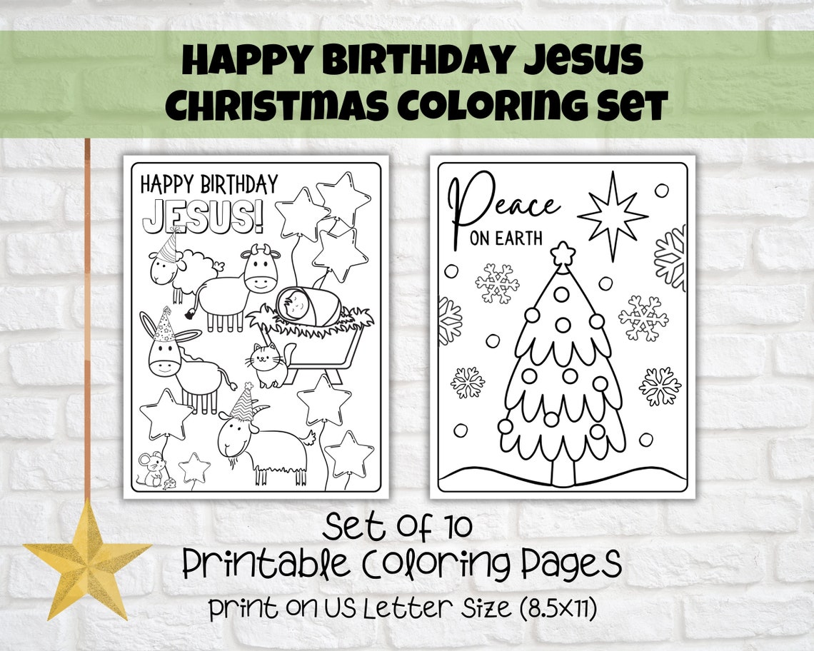 Kids Printable Happy Birthday Jesus Christmas Bible Verse Coloring ...