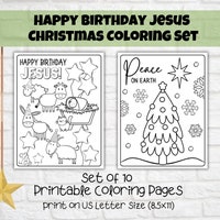 Happy Birthday Jesus Bible Activity Coloring Placemat, Christmas Sunday ...