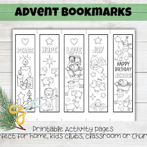 Kids Printable Advent Coloring Bookmarks, Christmas Sunday School ...