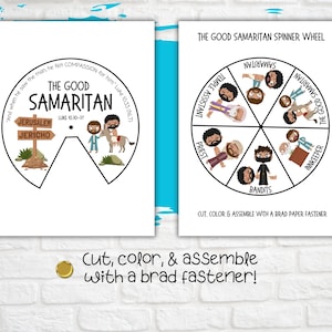 Kids Printable Good Samaritan Spinner Color Wheel, Sunday School ...