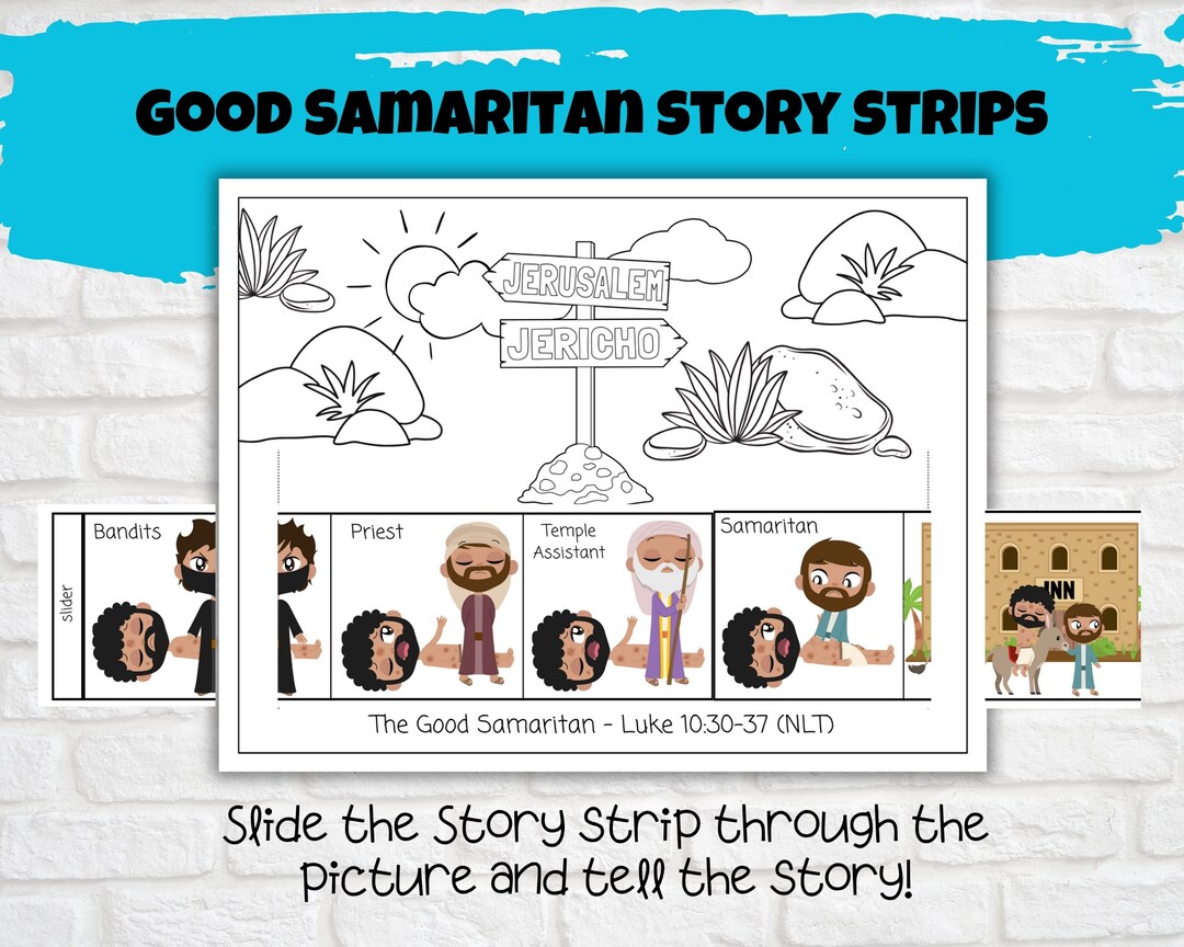 Kids Printable Good Samaritan Story Strips, Sunday School Activity ...