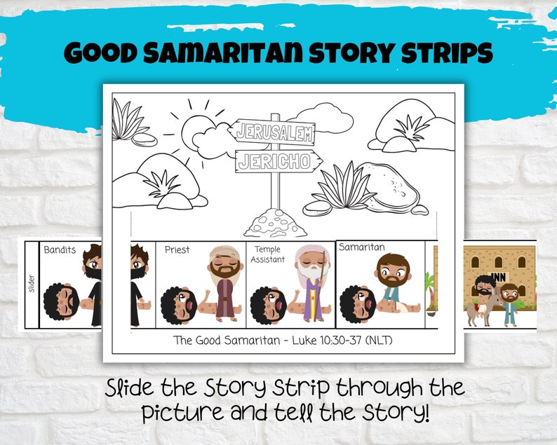 Kids Printable Good Samaritan Story Strips, Sunday School Activity ...