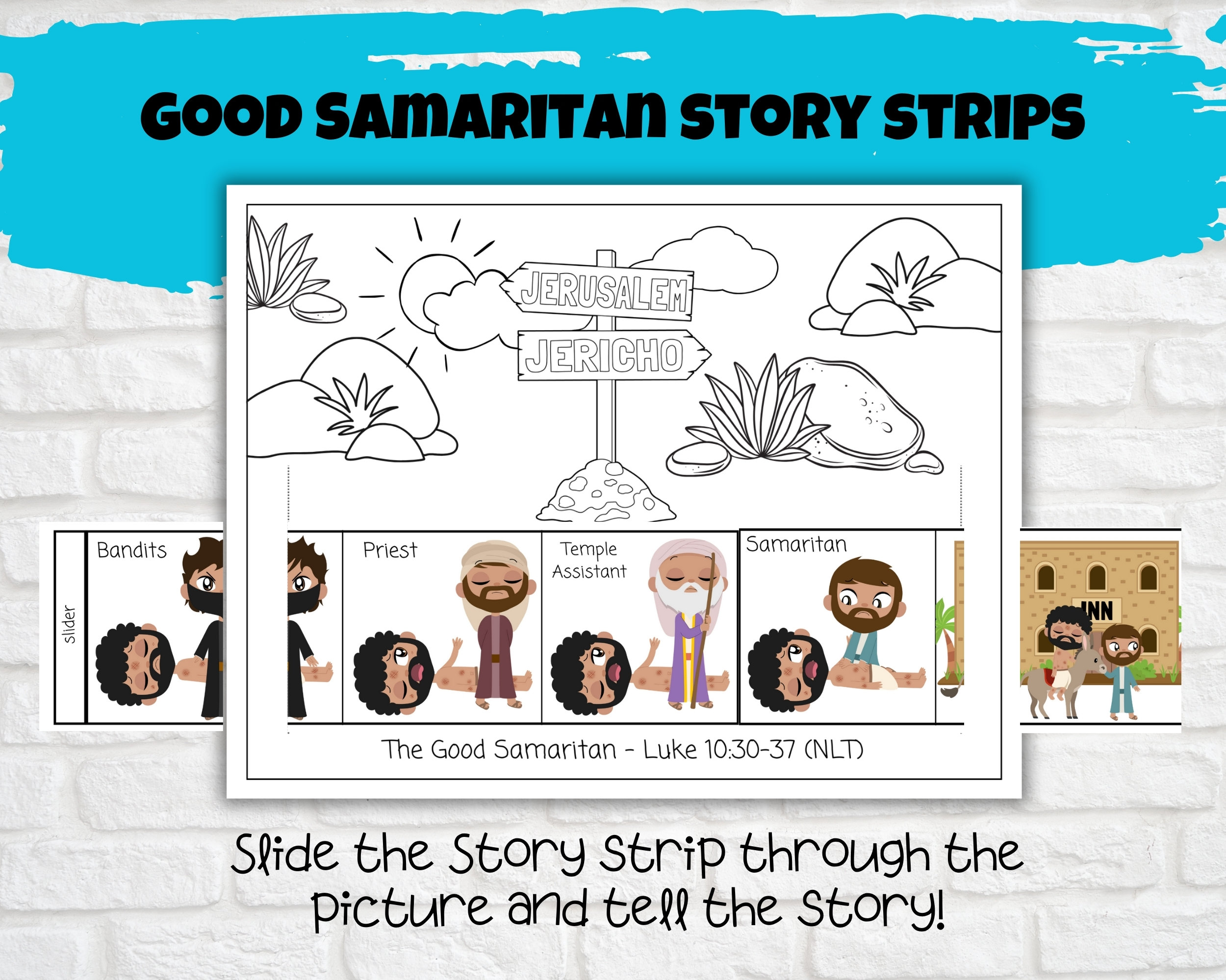 Kids Printable Good Samaritan Story Strips, Sunday School Activity ...