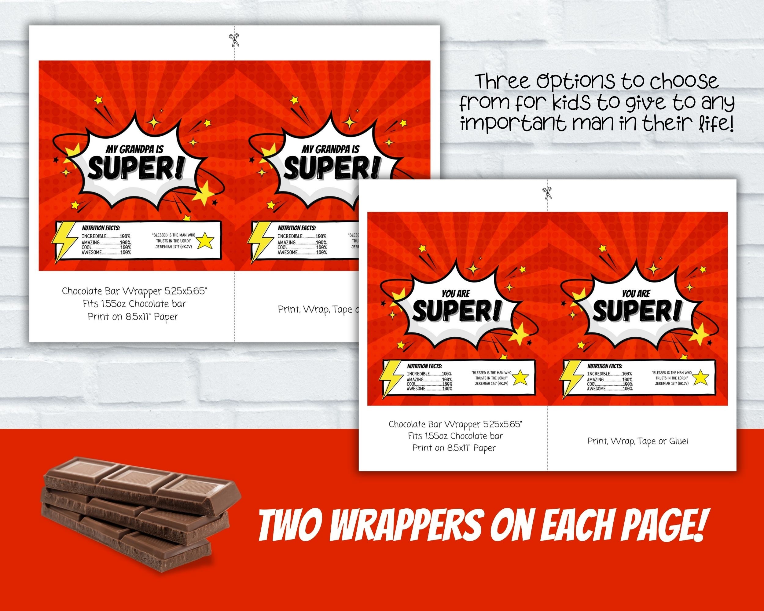 Father's Day Bible Verse SUPERHERO Bundle, Printable Craft, Superhero ...