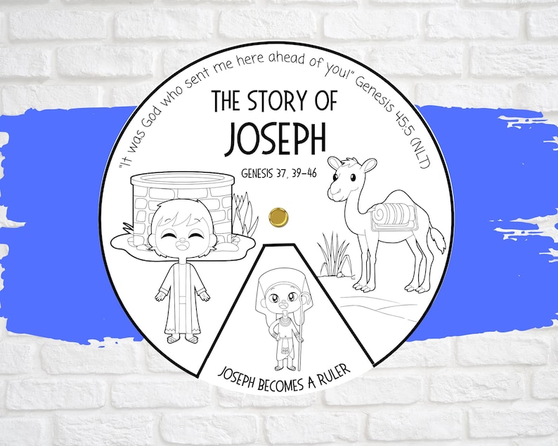 Joseph Story Spinner Wheel, Sunday School Activity, Kids Church Craft ...