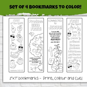 Fruit of the Spirit Printable Coloring Bookmarks, Galatians 5, Sunday ...