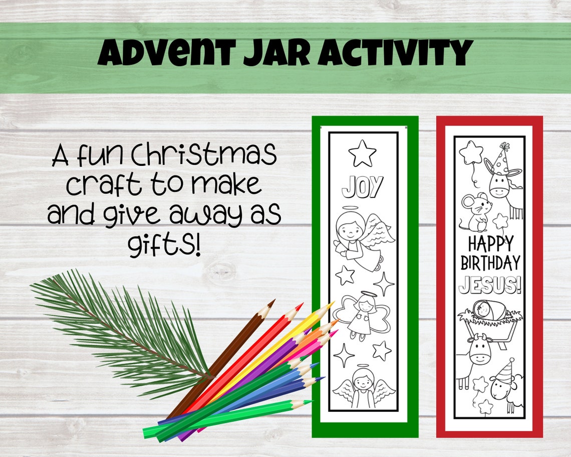 Kids Printable Advent Coloring Bookmarks, Christmas Sunday School ...