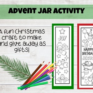 Kids Printable Advent Coloring Bookmarks, Christmas Sunday School ...