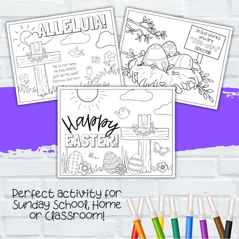 Easter Themed Bible Verse Colouring Pages, Palm Sunday Printable ...