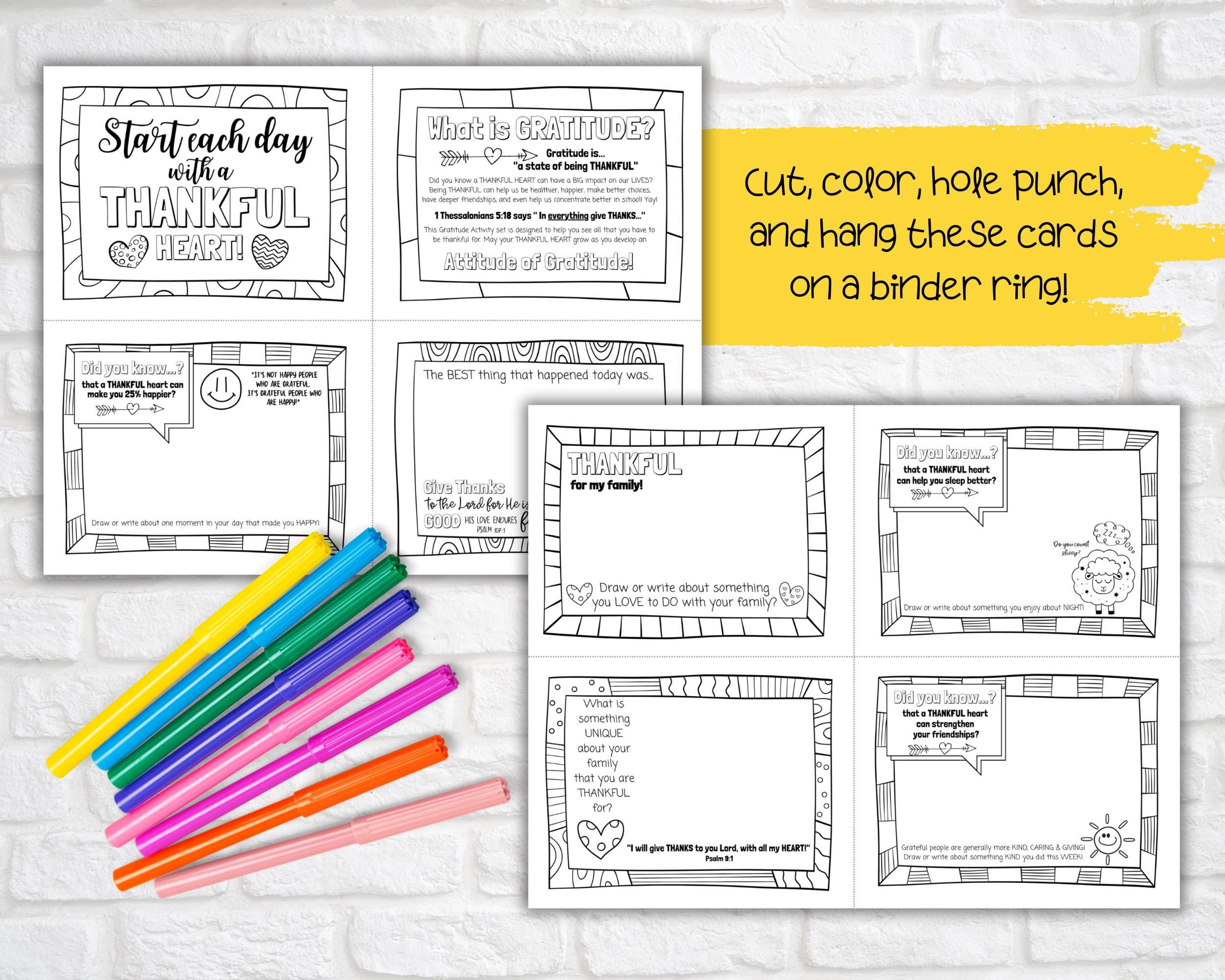 Gratitude Printable Coloring Activity Pages for Kids, Faith Based ...