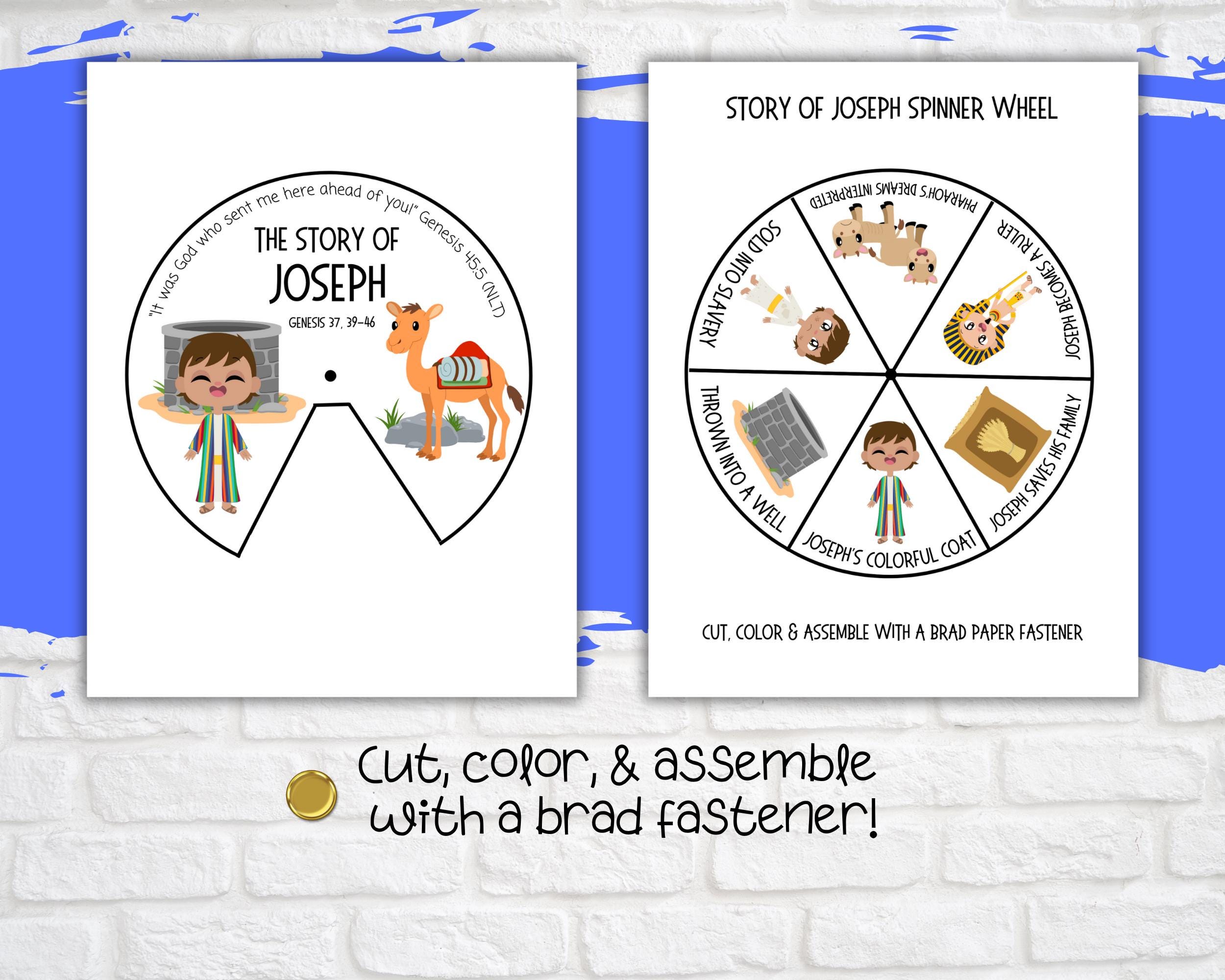 Joseph Story Spinner Wheel, Sunday School Activity, Kids Church Craft ...