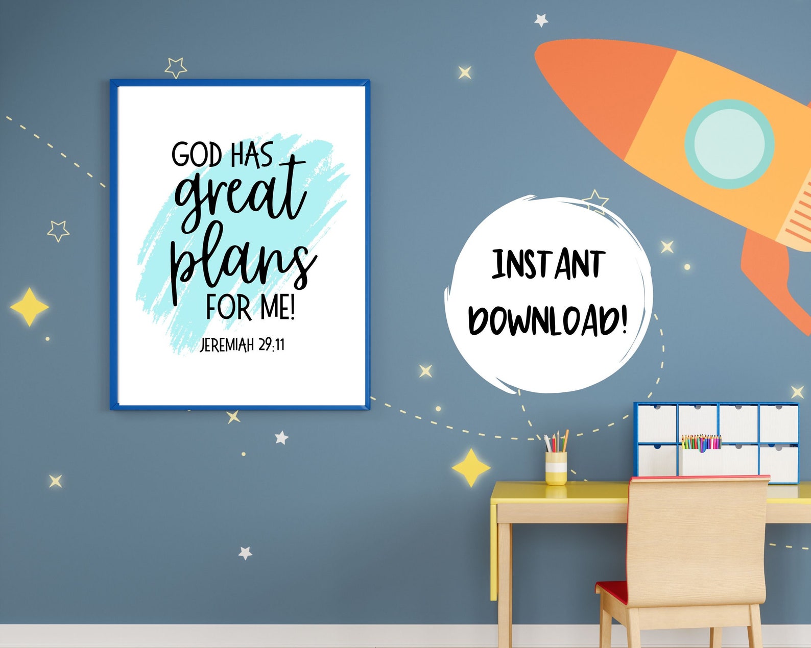 God Has Great Plans for Me, Printable Bible Wall Art, Affirmation Art ...