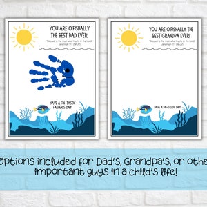 Father's Day Bible Verse Handprint Bundle, Printable Father's Day Craft ...