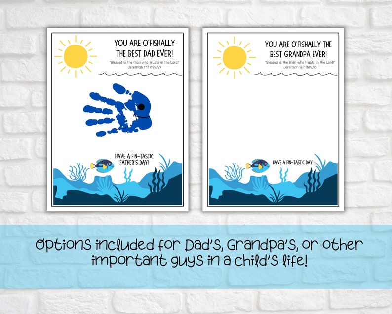 Father's Day Bible Verse Handprint Bundle, Printable Father's Day Craft ...
